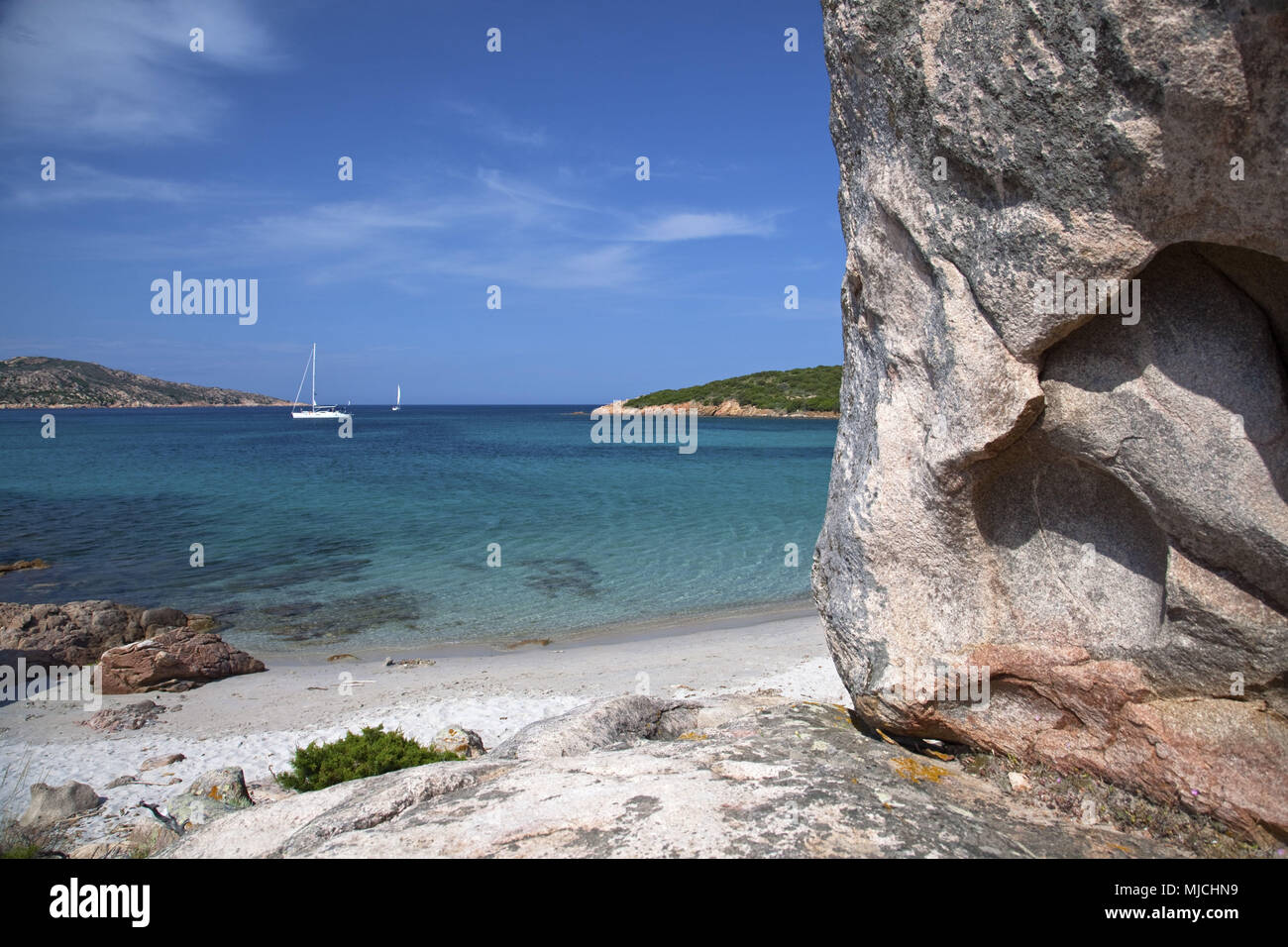 Beach in the Cala Portese, Isola Caprera, La Maddalena, Maddalena ...