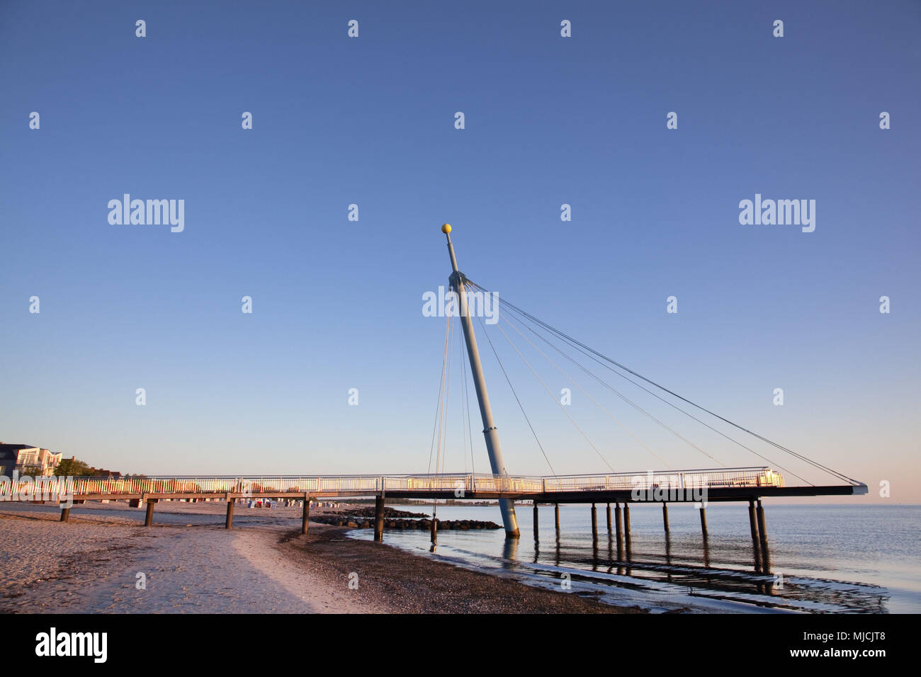 Sea bridge of Hohwacht at the Baltic Sea, Schleswig - Holstein, North ...