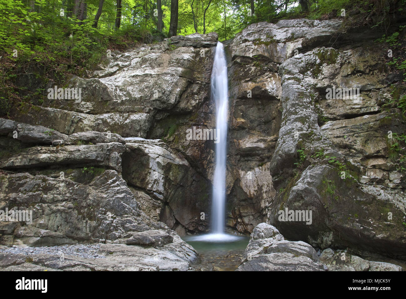 Kessel waterfalls near Kochel am See, Upper Bavaria, Bavaria, Germany ...
