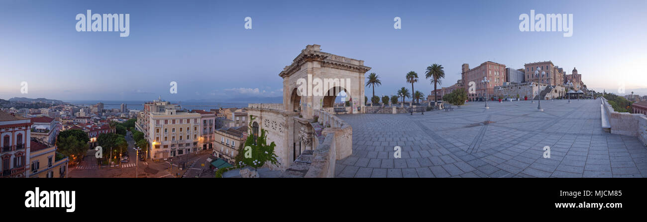 Bastione di Saint Remy, Piazza Umberto, Sardinia, Europe, Italy ...