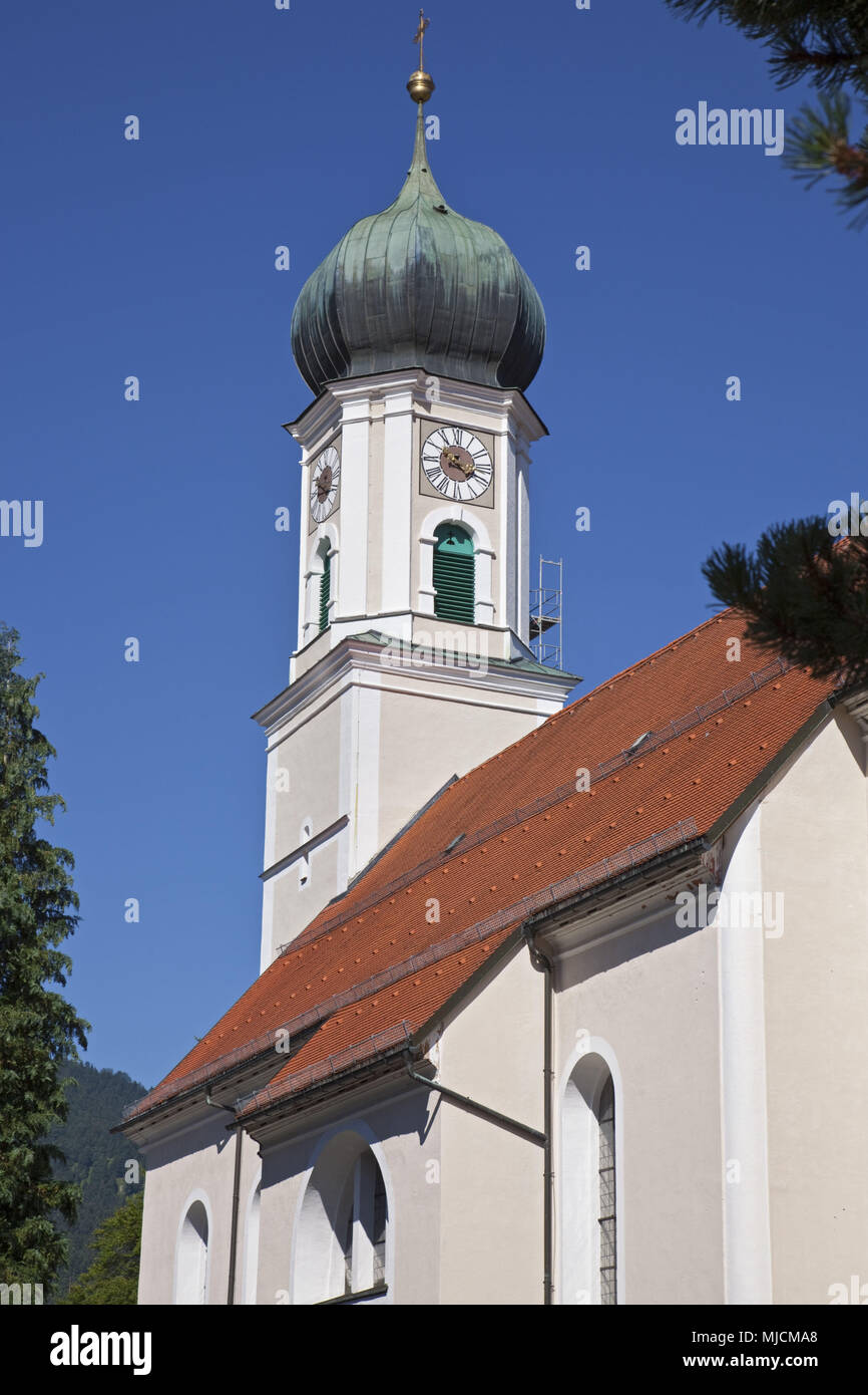 Church Saint Peter and Paul in Oberammergau, Upper Bavaria, Bavaria, Germany Stock Photo - Alamy