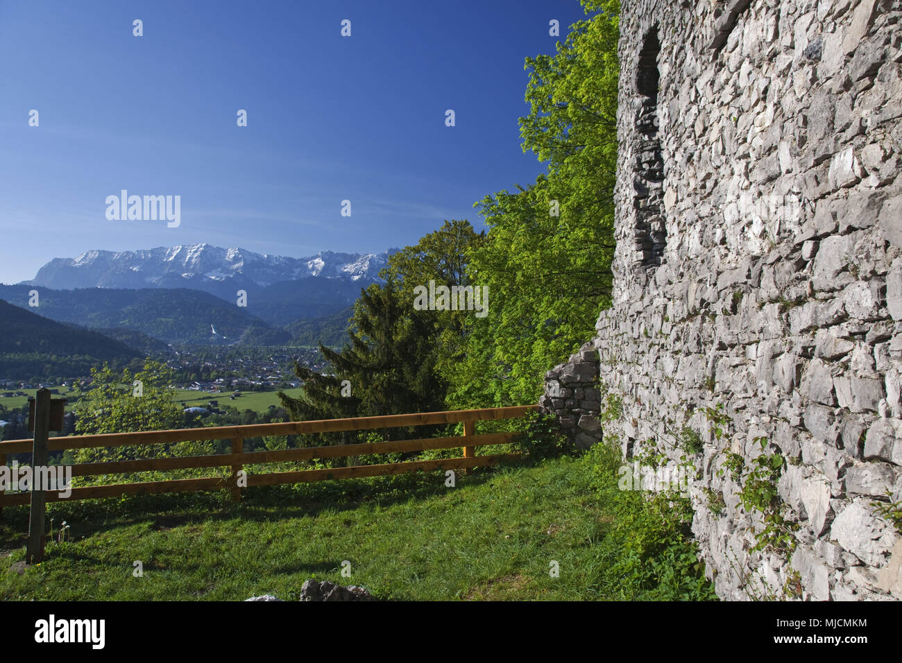 Castle ruin Werdenfels, Garmisch-Partenkirchen, Burgrain, Bavaria ...