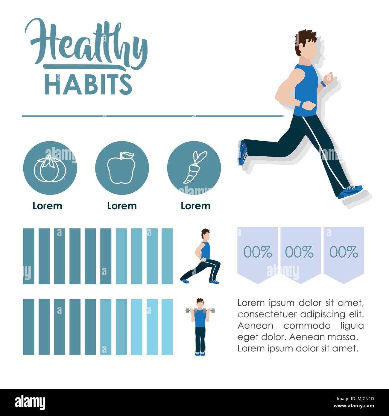 Healthy Habits Infographic Stock Vector Image And Art Alamy