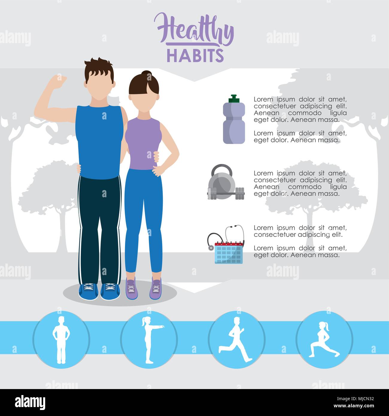 Healthy habits infographic Stock Vector Image & Art - Alamy