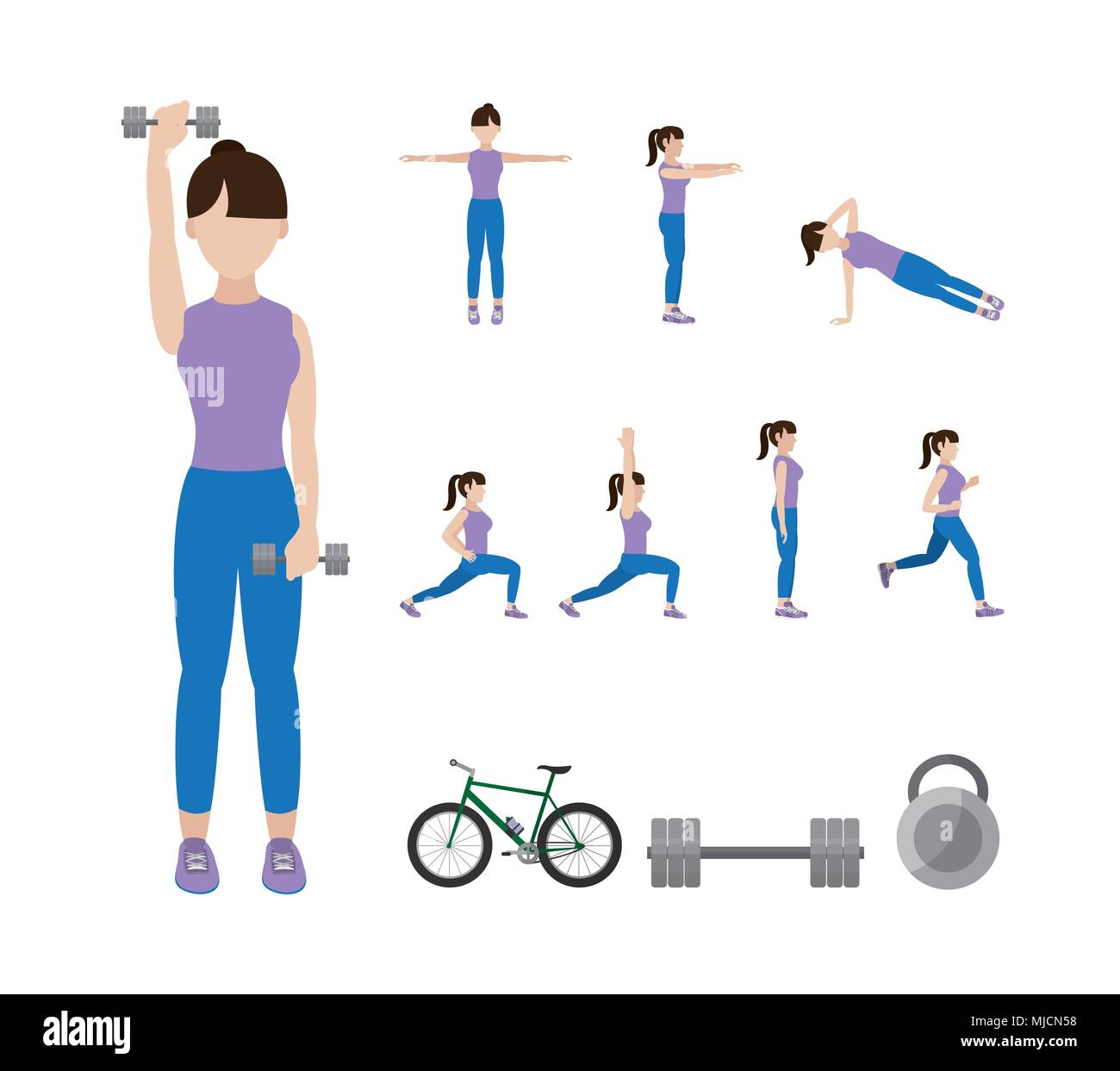 One caucasian woman sport Stock Vector Images - Alamy