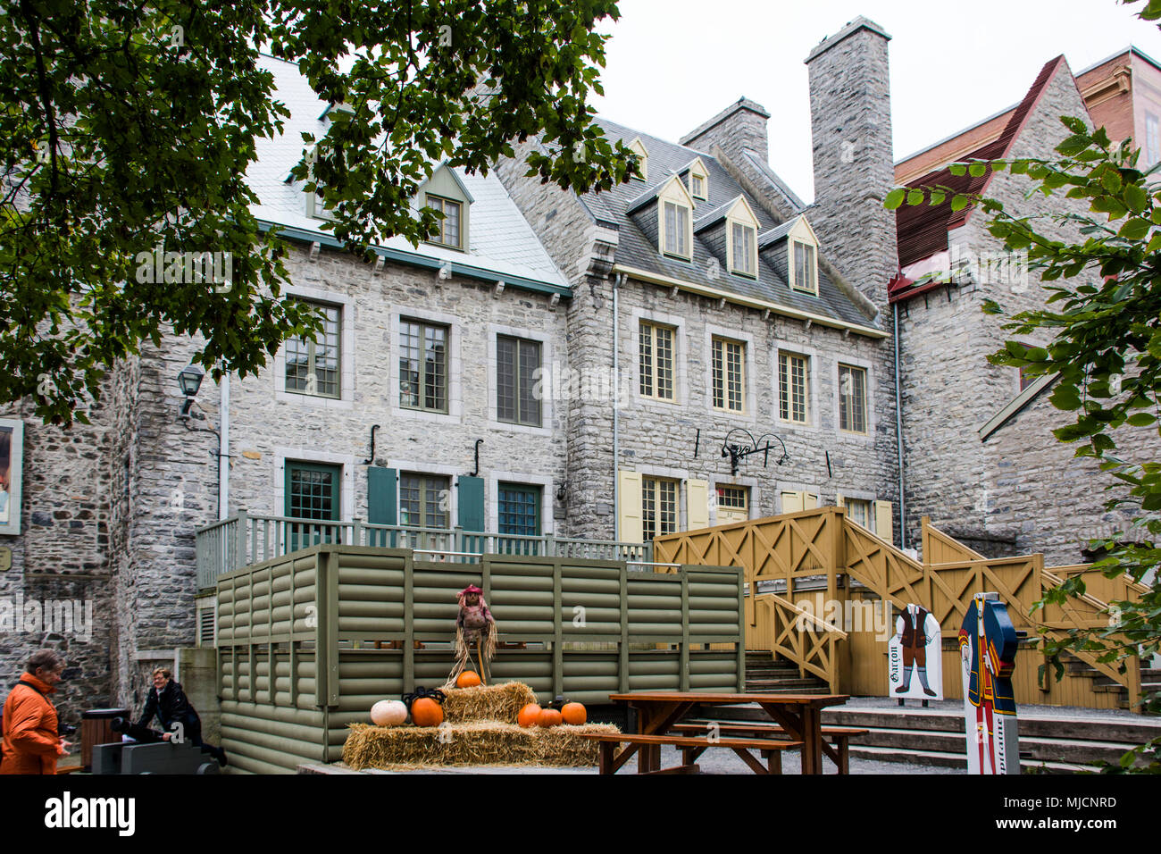 Typical stone houses in the Lower Town (Basse-Ville) of Québec City ...