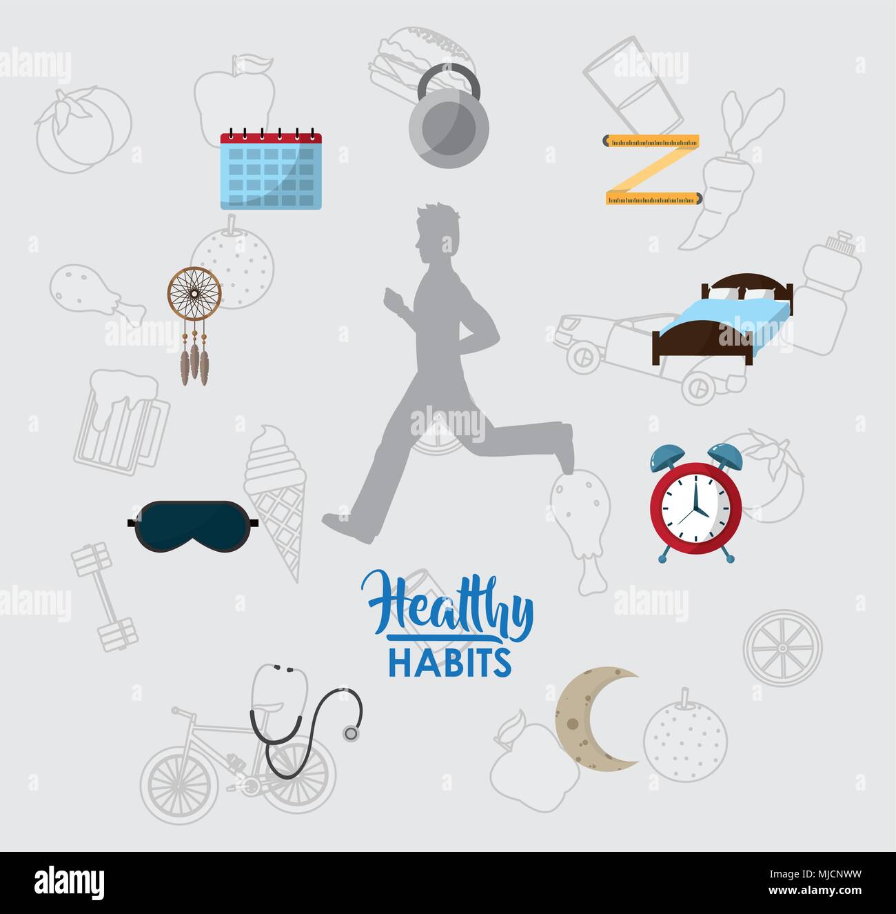 Healthy habits lifestyle Stock Vector Image & Art - Alamy