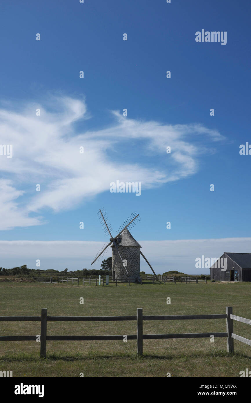 Windmill on the breton shore hi-res stock photography and images - Alamy