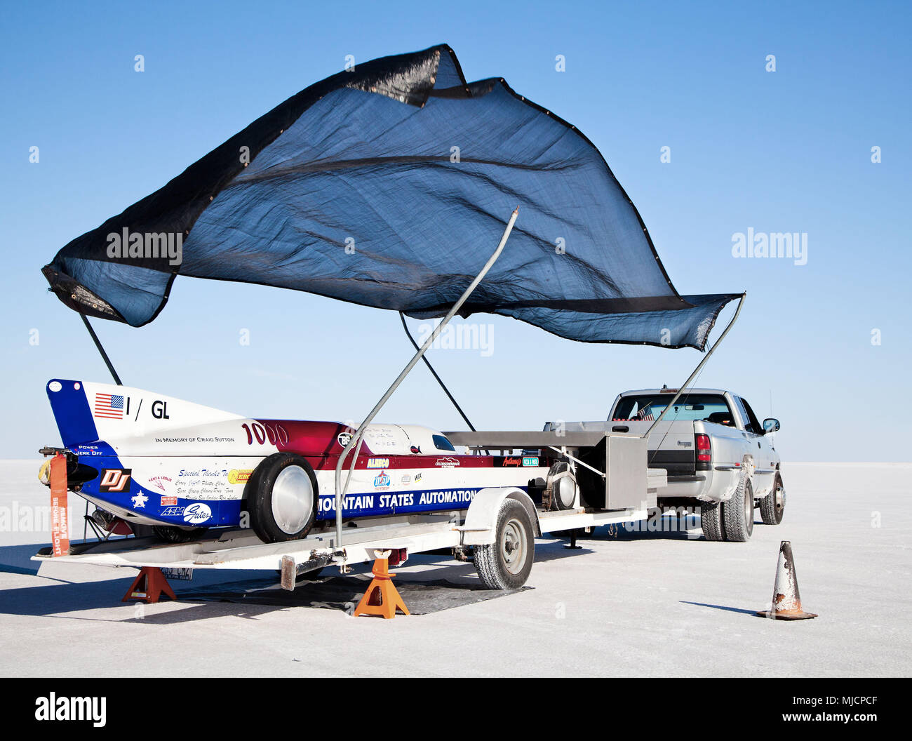 Self-built racing car, Bonneville Speed Week, Great Salt Lake, Utah ...