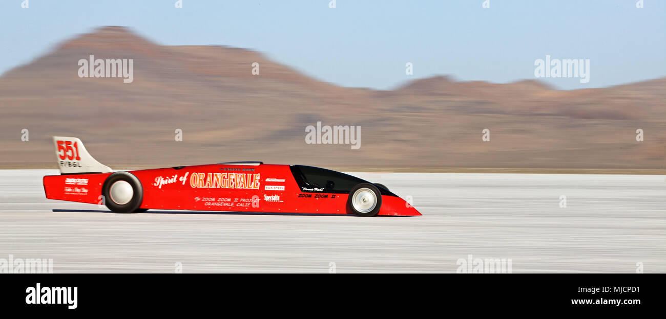 Racing car, self-built, Bonneville Speed Week, Great Salt Lake, Utah ...