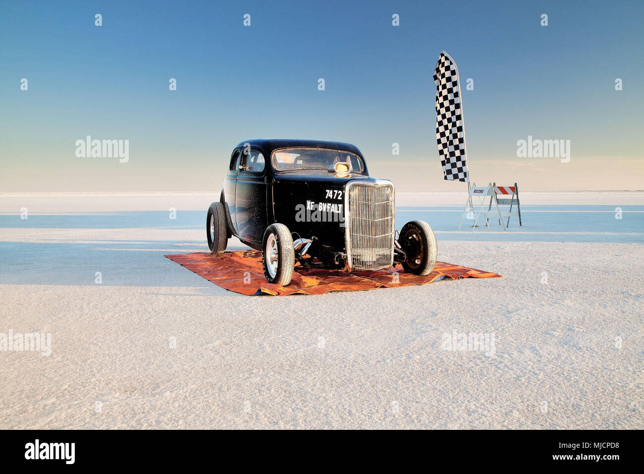 Self-built racing car, Bonneville Speed Week, Great Salt Lake, Utah ...