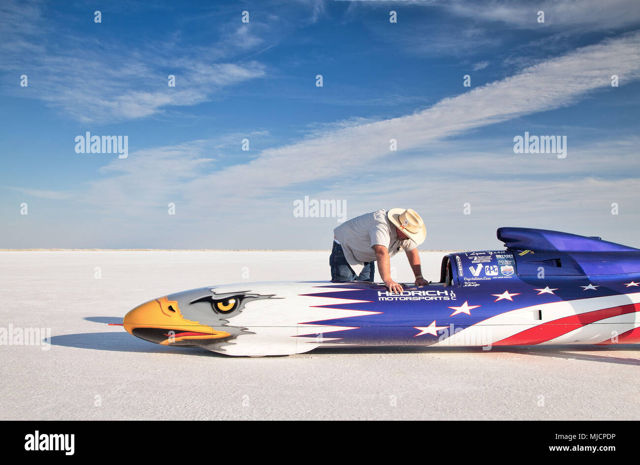Self-built racing car, Bonneville Speed Week, Great Salt Lake, Utah ...