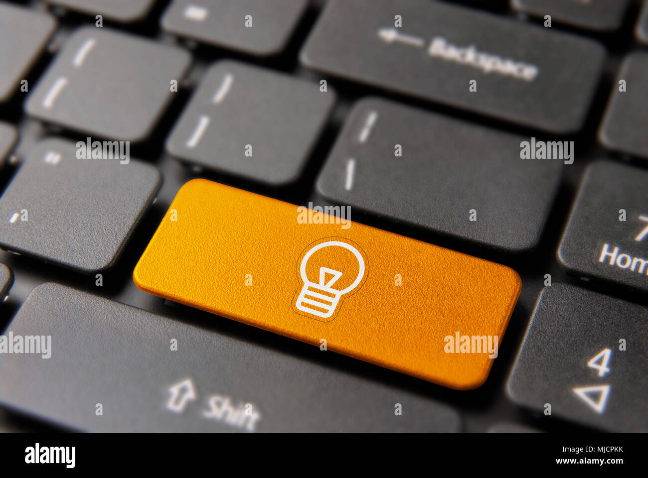 Intelligent idea concept. Creative solutions computer keyboard button ...