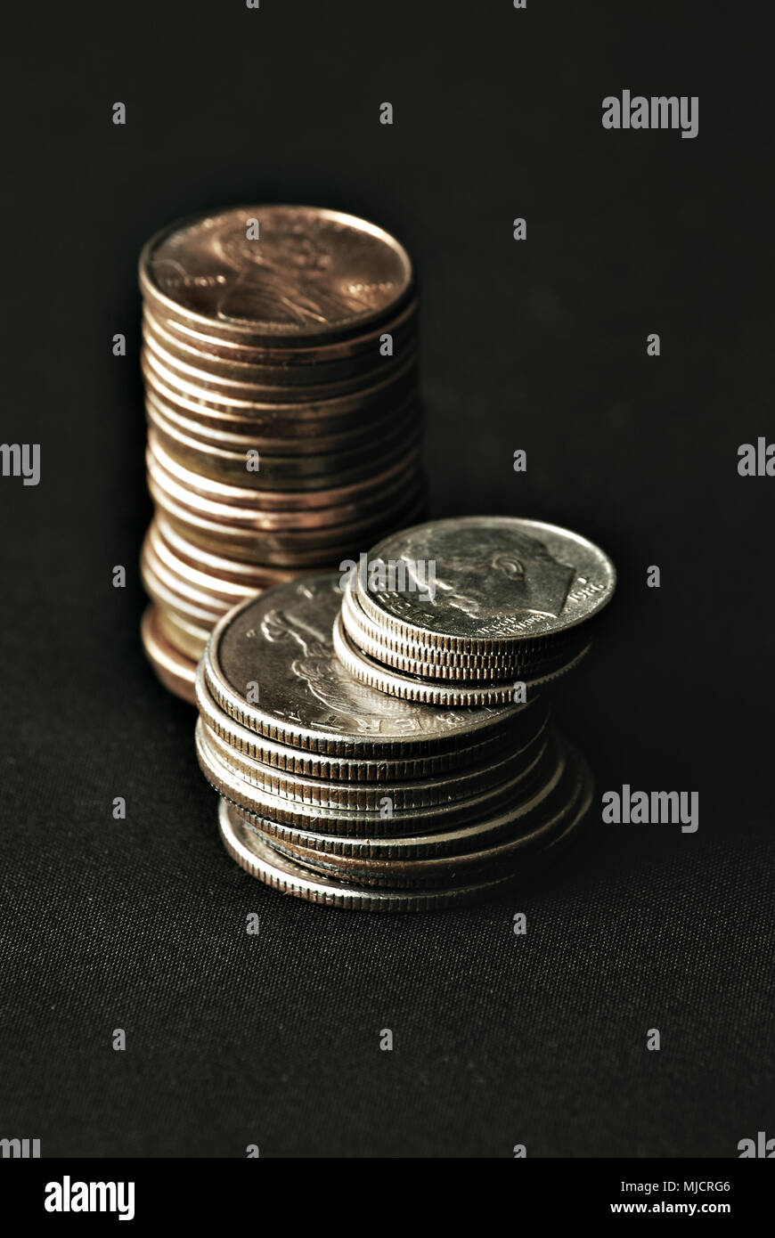 American quarters stack hi-res stock photography and images - Alamy