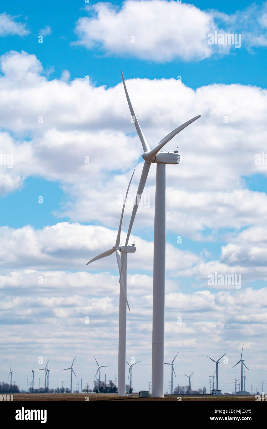 Wind farm on farm land. creating food and electricity on the same land ...
