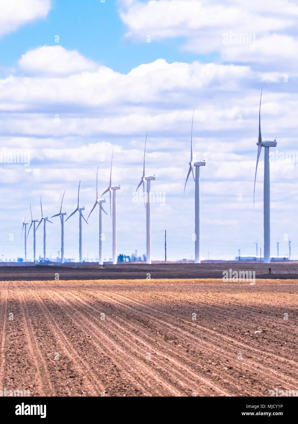 Wind farm on farm land. creating food and electricity on the same land ...