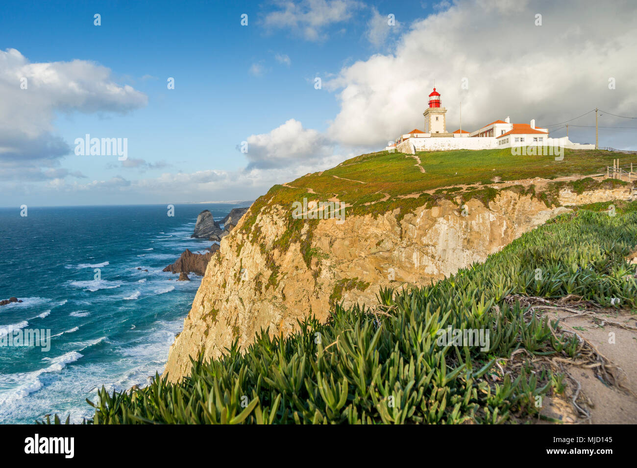 Lighthouse on the cliffs on Cape Roca - Cabo da Roca, Sintra - Cascais ...