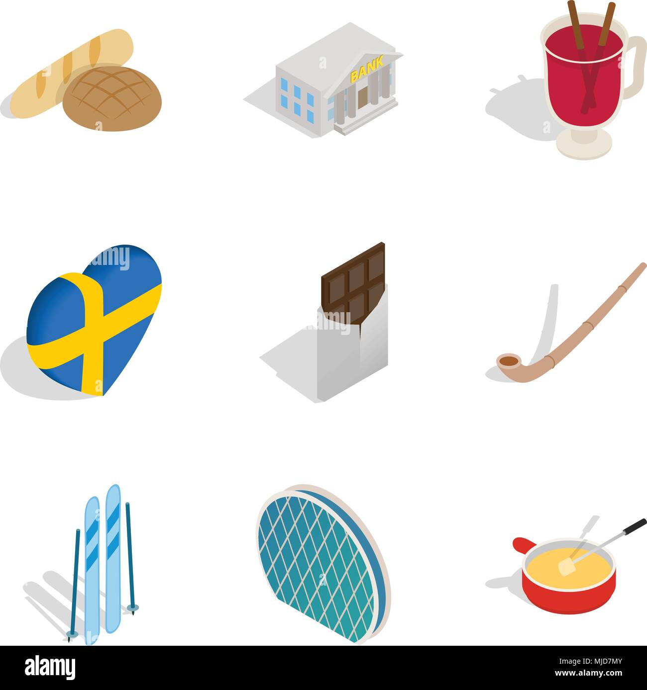 Scandinavian icons set, isometric style Stock Vector Image & Art - Alamy