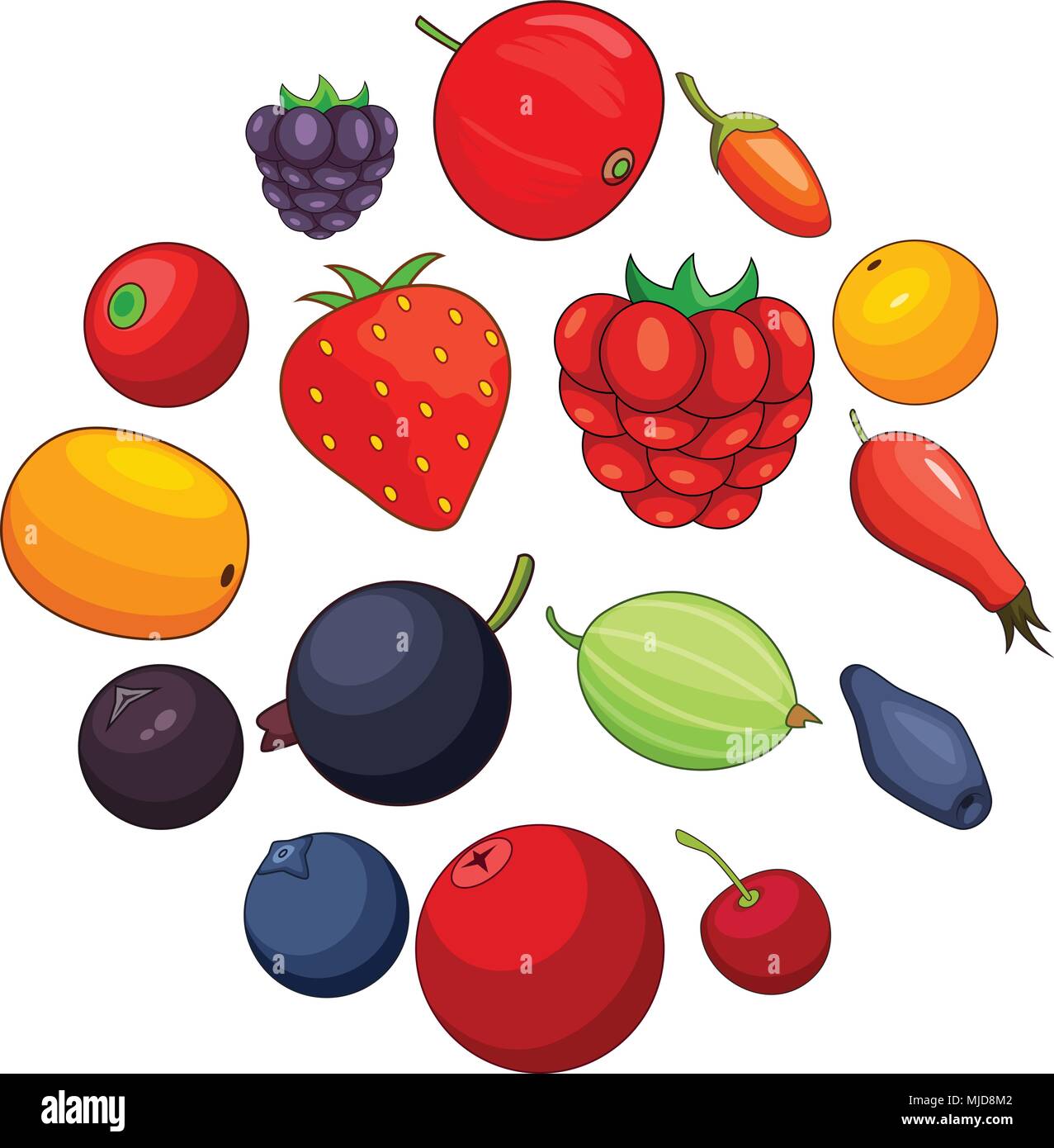 Berries icons set, cartoon style Stock Vector Image & Art - Alamy
