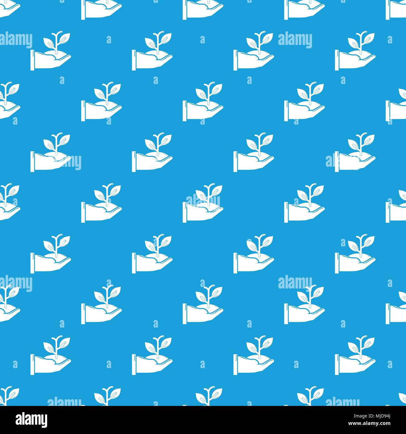 Hand sprout pattern vector seamless blue Stock Vector Image & Art - Alamy