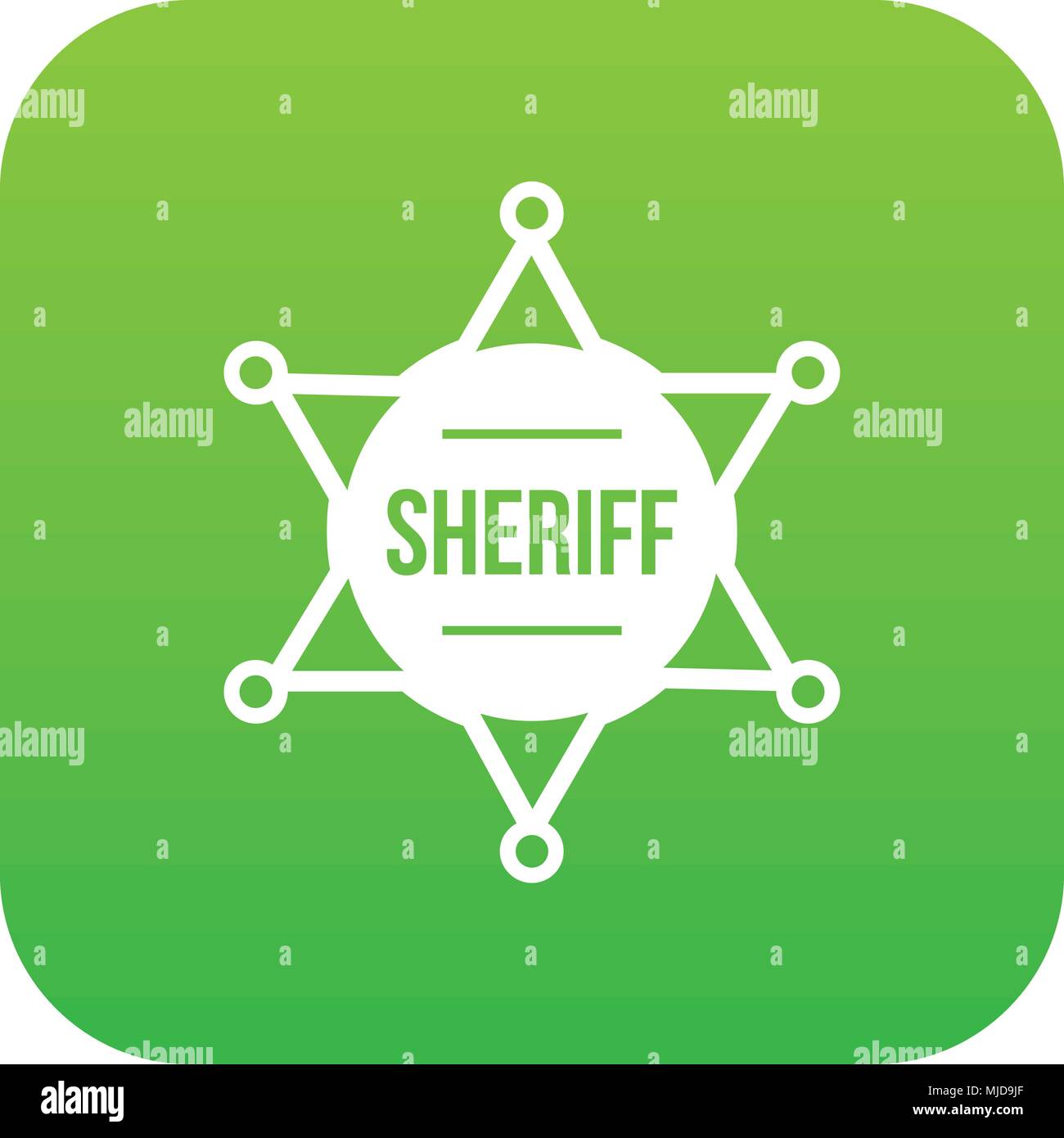 Sheriff star icon green hi-res stock photography and images - Alamy