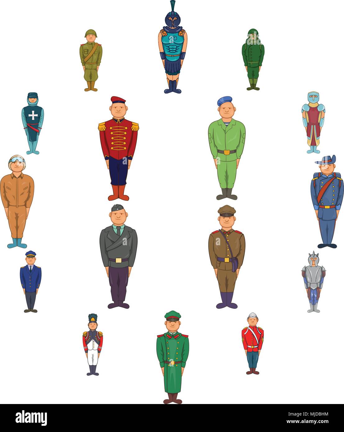 Military man set, cartoon style Stock Vector Image & Art - Alamy