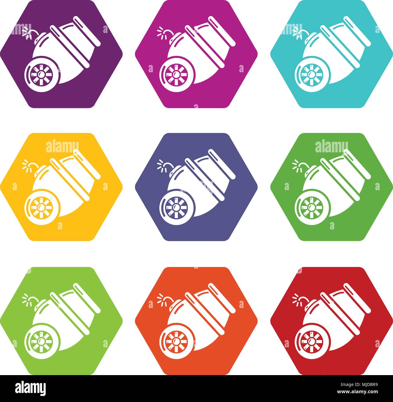 Ship cannon icons set 9 vector Stock Vector Image & Art - Alamy
