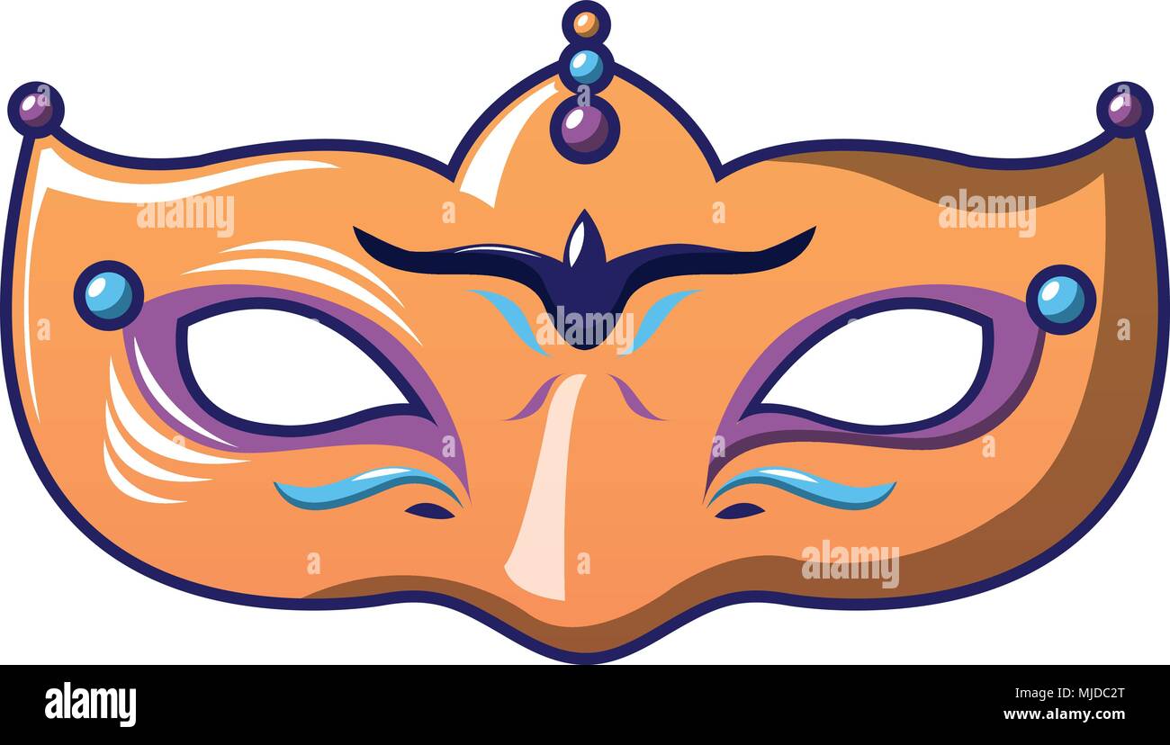 Orange carnival mask icon, cartoon style Stock Vector Image & Art - Alamy