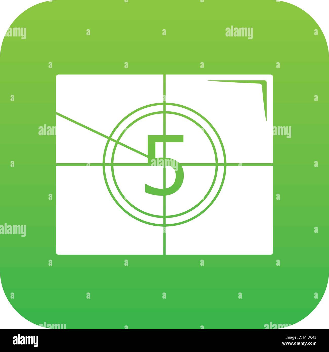 Movie countdown number icon green vector Stock Vector Image & Art - Alamy