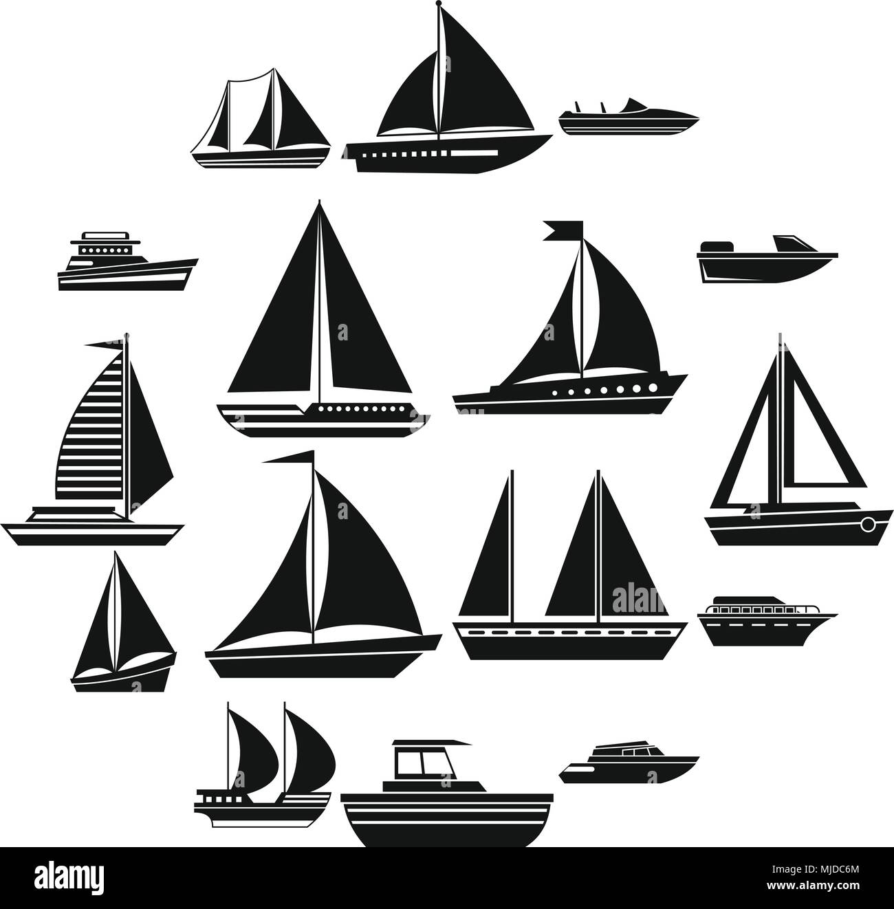 Boat and ship icons set Stock Vector Image & Art - Alamy