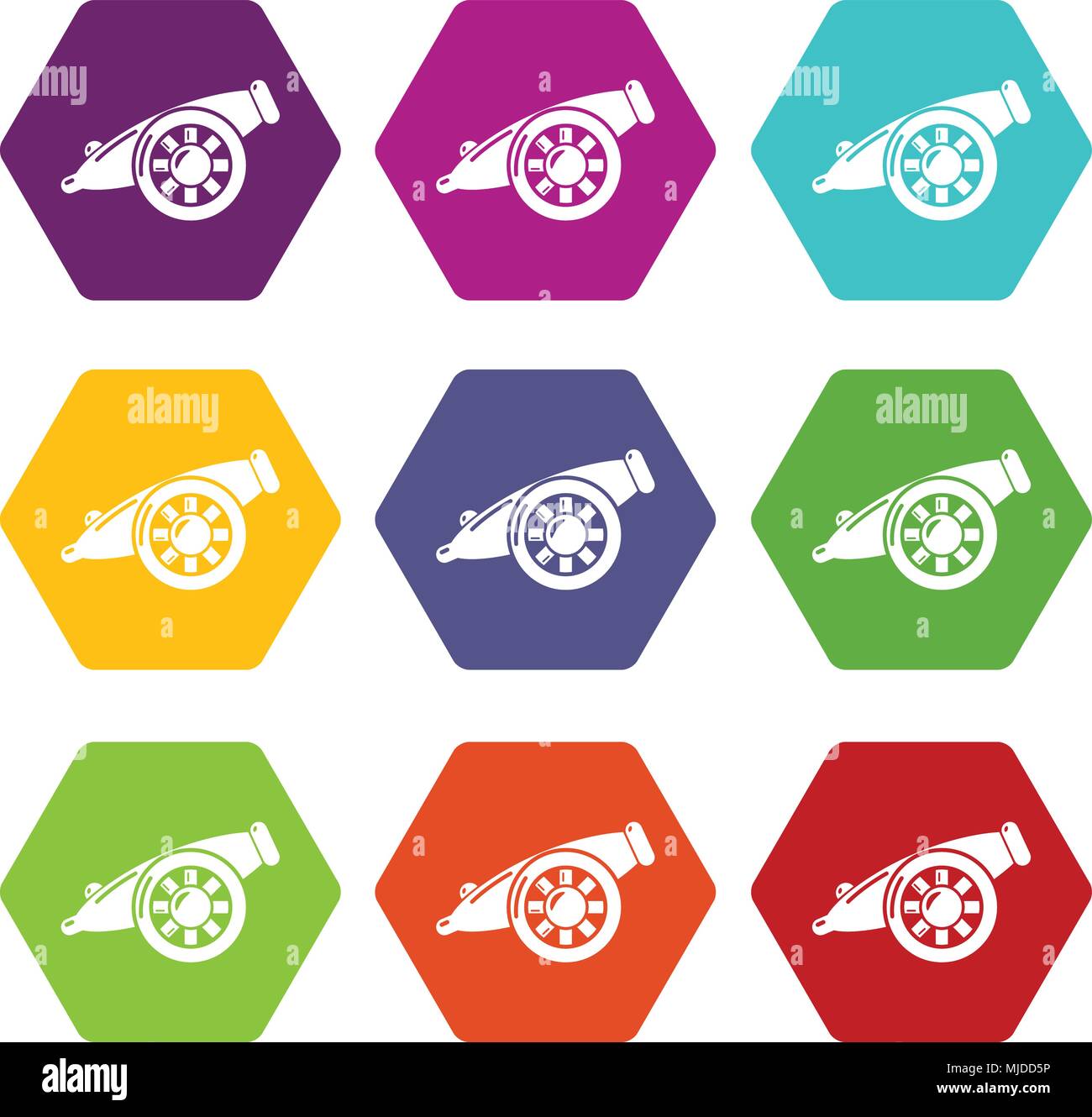 Artillery cannon icons set 9 vector Stock Vector Image & Art - Alamy