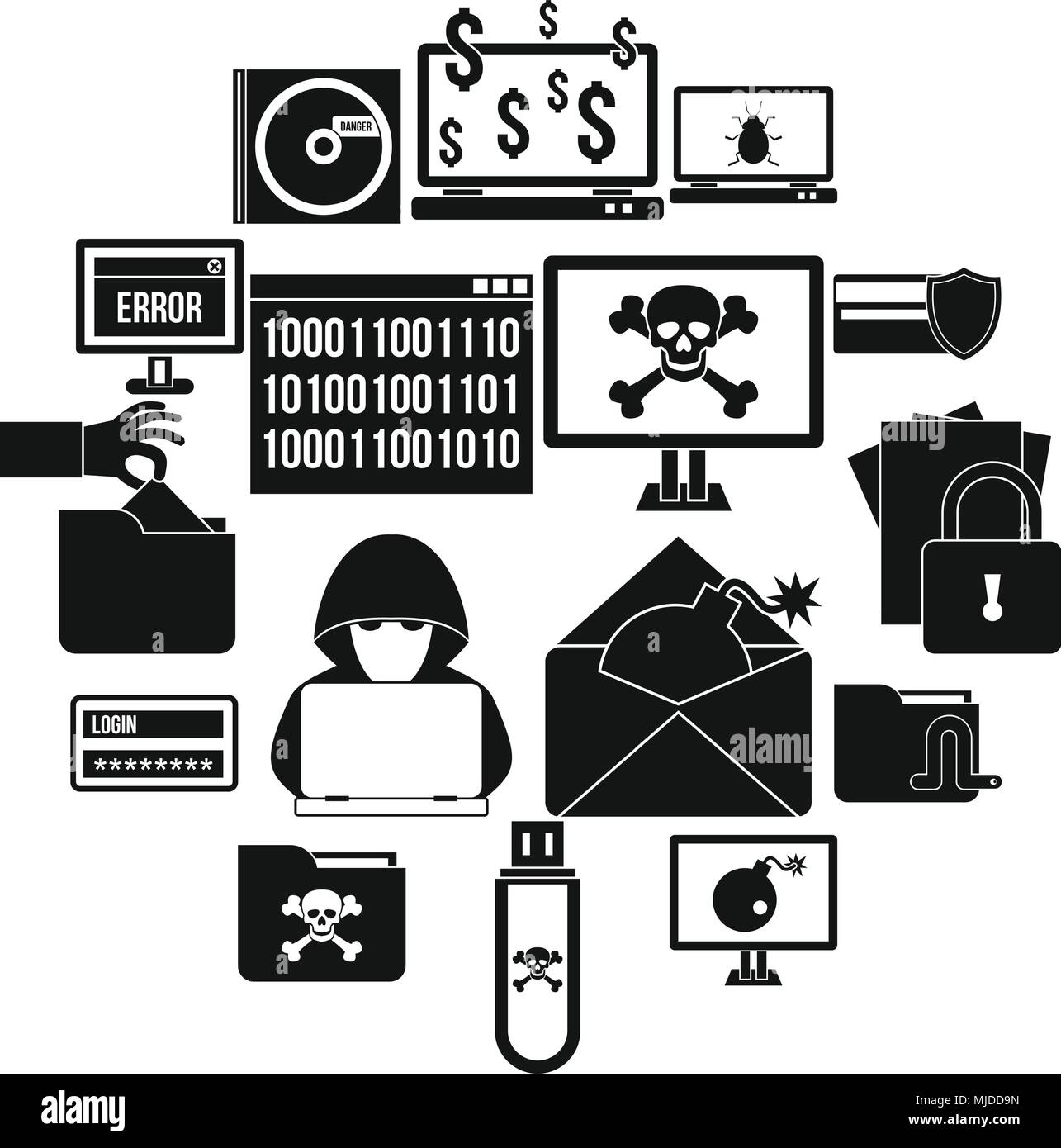 Criminal activity icons set, simple style Stock Vector Image & Art - Alamy