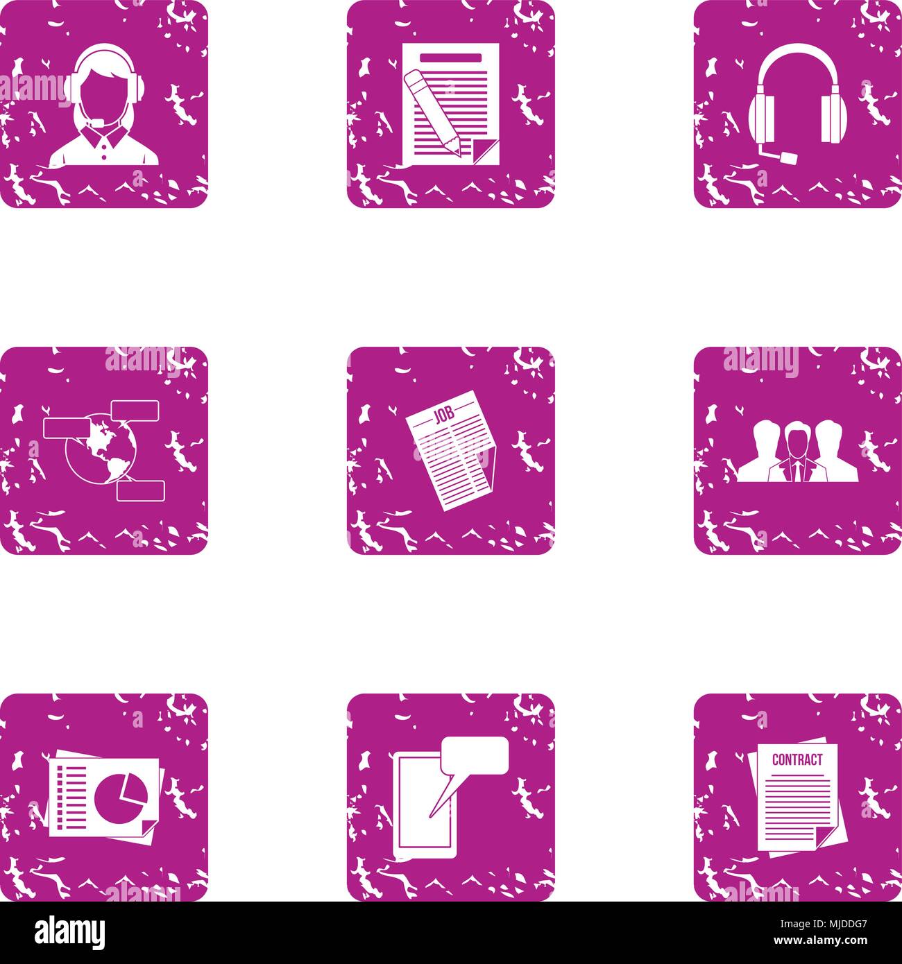 Business support icons set, grunge style Stock Vector Image & Art - Alamy