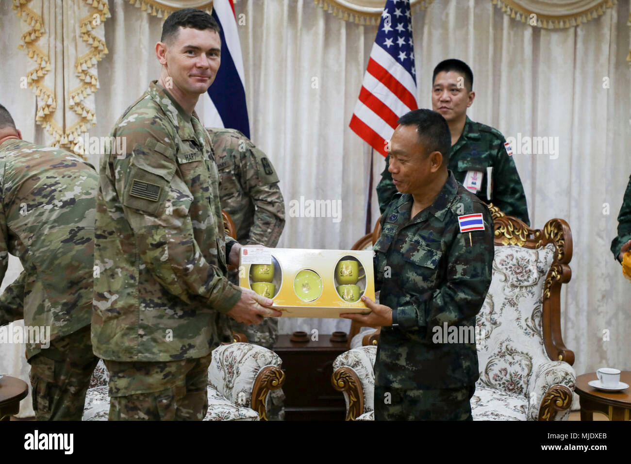 U.S. Army Lt. Col. James Hart (left), commander of 1st Battalion, 21st ...