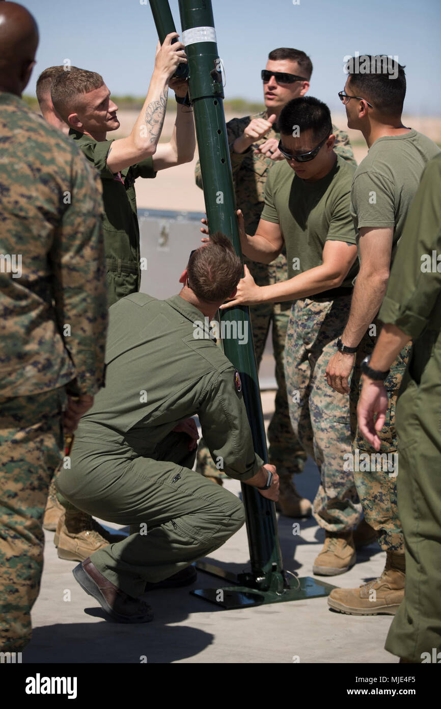 U.S. Marines assigned to Marine Aviation Weapons and Tactics Squadron 1 ...
