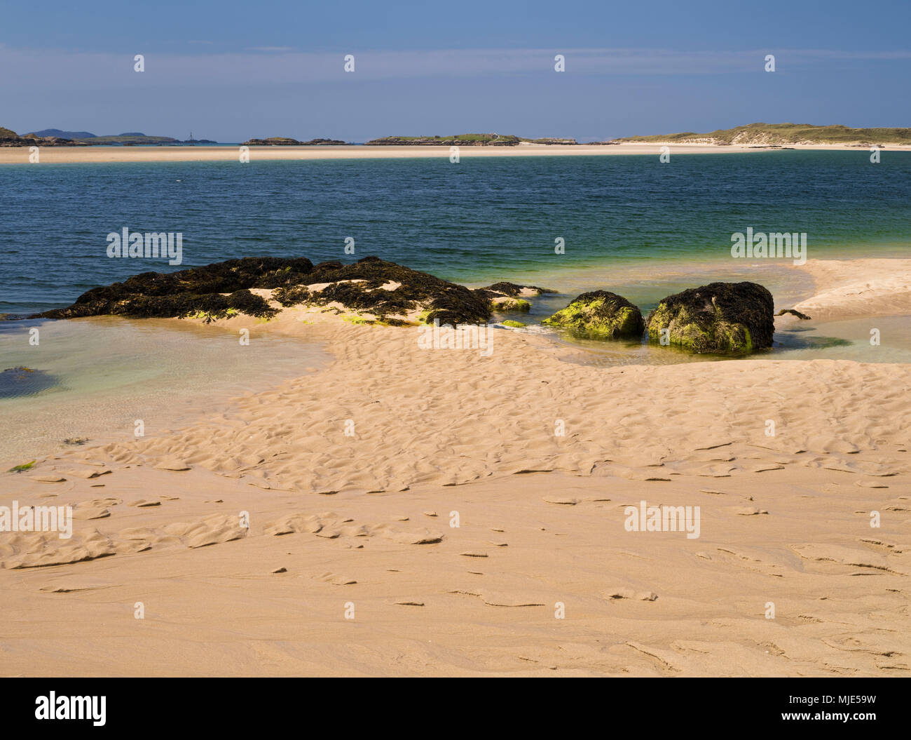 Sand beaches at the gweedore bay close derrybeg hi-res stock ...