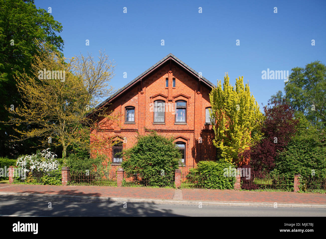 Residential building, brick house, Sulingen, Lower Saxony, Germany ...