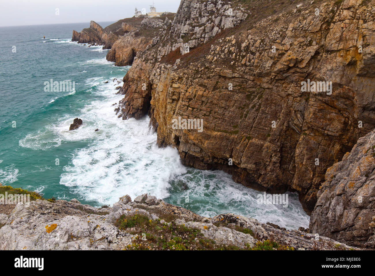 French cliff coast of the Armorican massif Stock Photo - Alamy