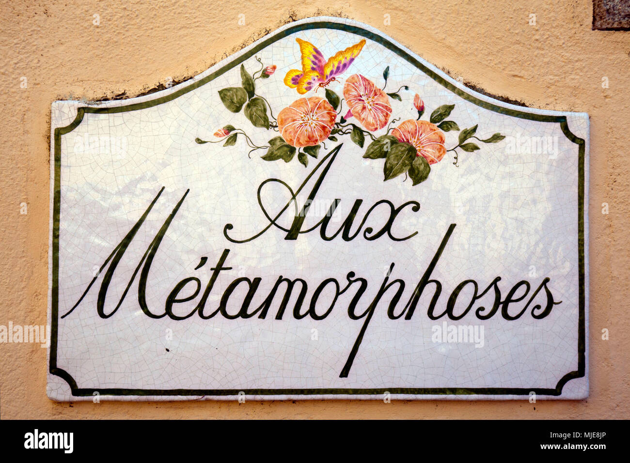 Ceramic sign with symbolic name Stock Photo - Alamy