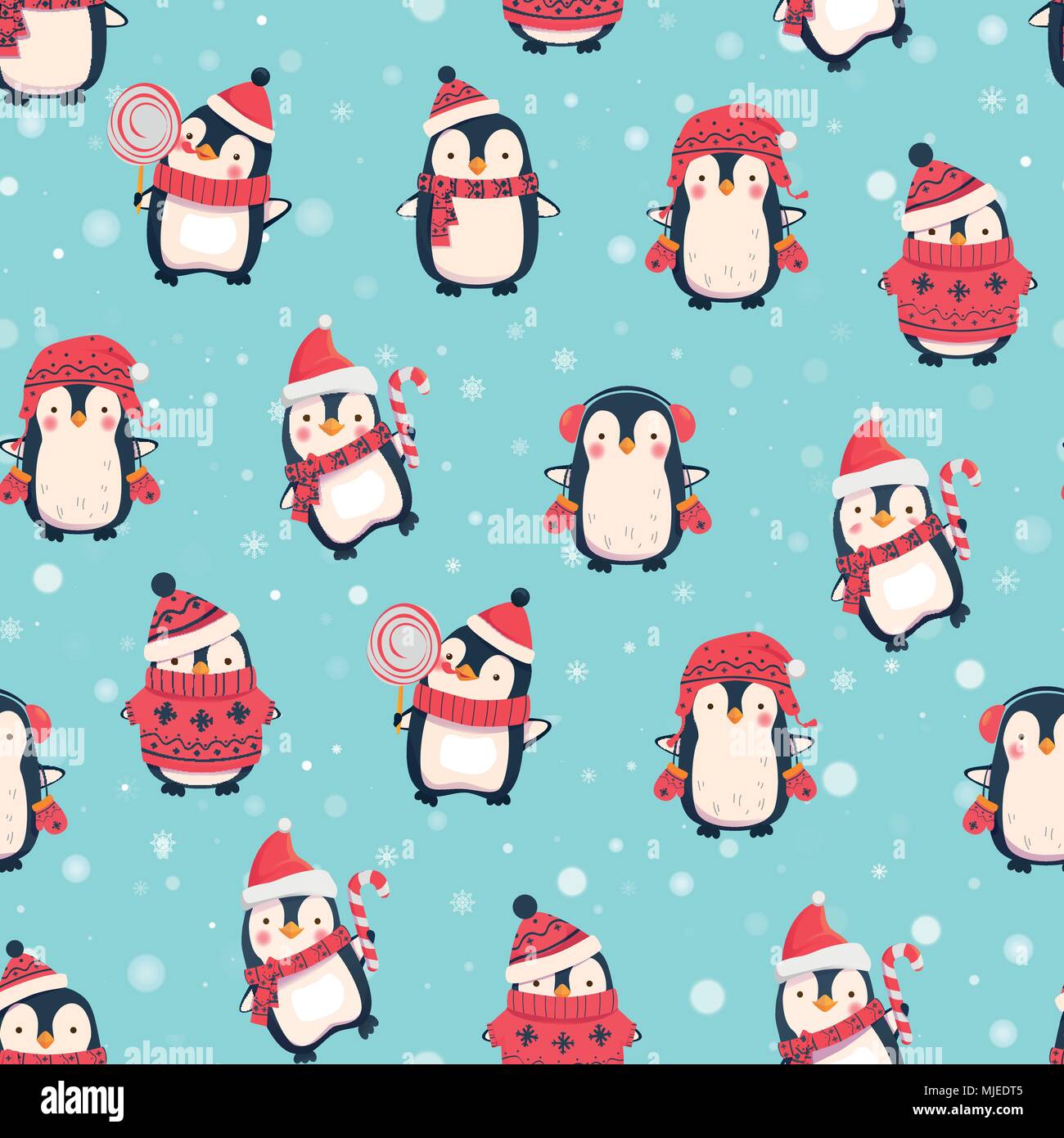 seamless pattern with penguins Stock Vector Image & Art - Alamy