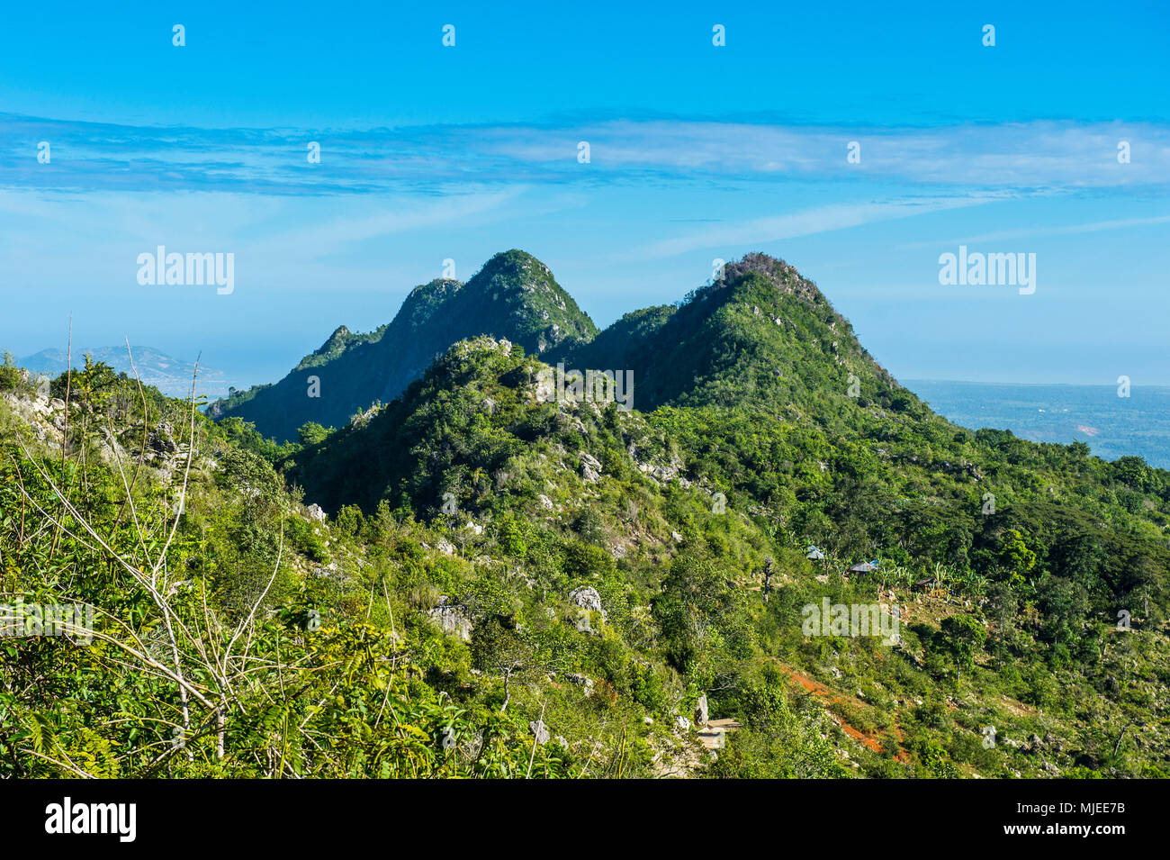 Overlook over the beautiful mountains around Unesco world heritage ...