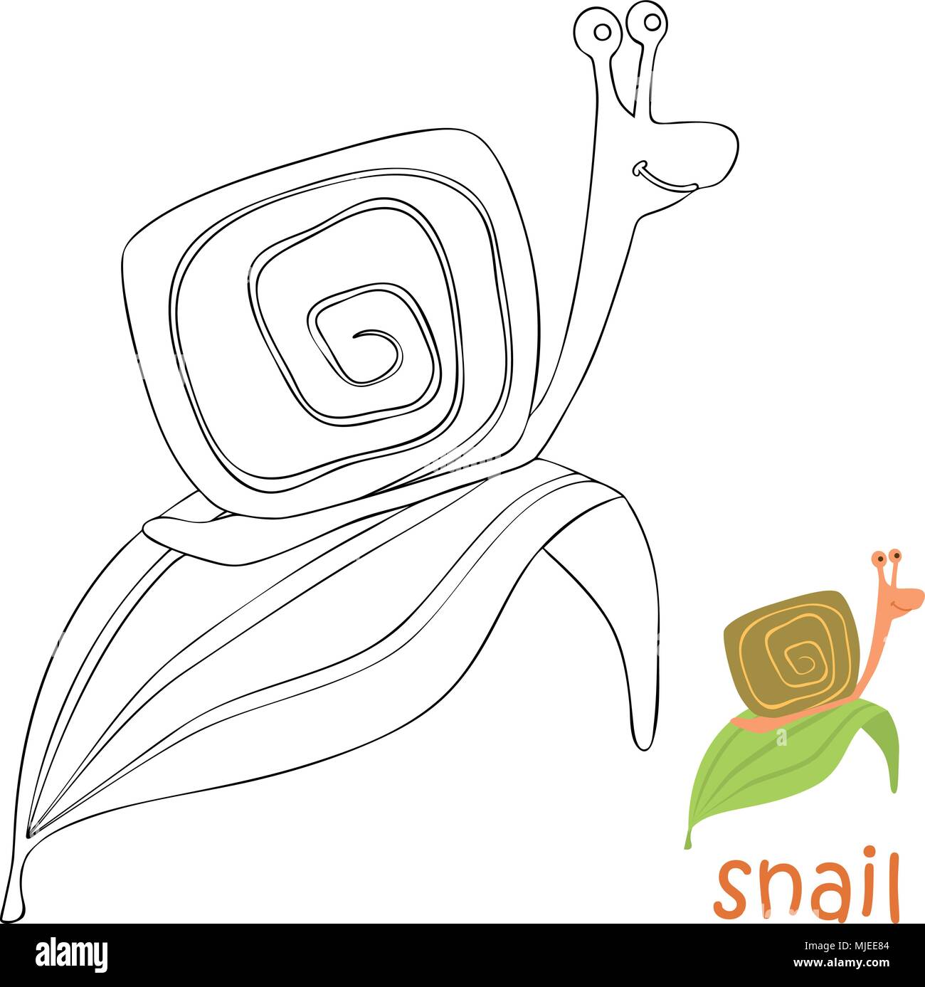 Kids coloring page - snail Stock Vector Image & Art - Alamy