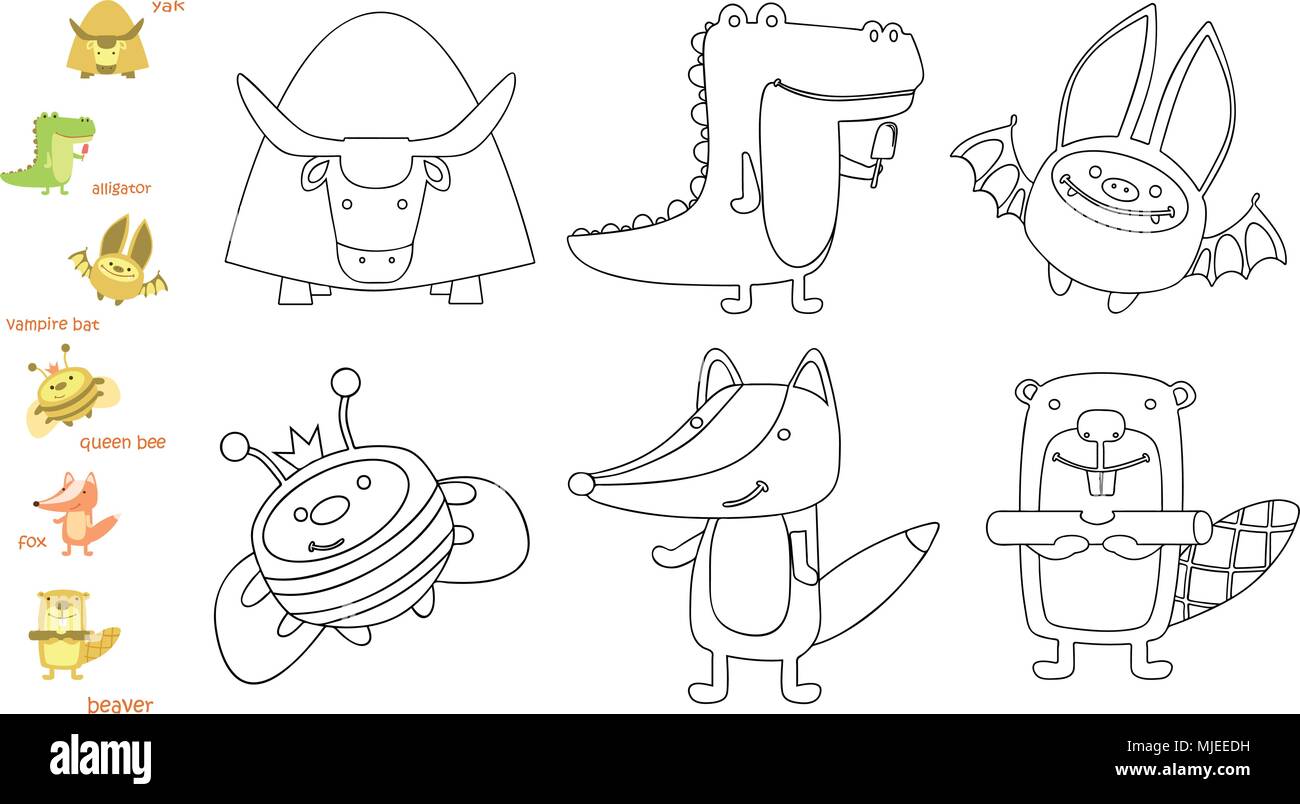 Kids coloring page - set Stock Vector Image & Art - Alamy