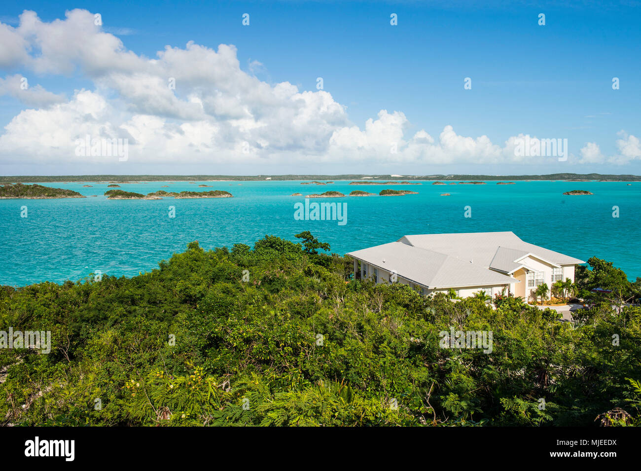 Villa overlooking chalk sound, Providenciales, Turks and Caicos Stock ...