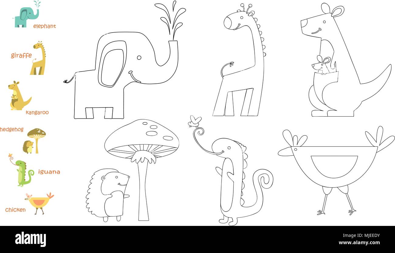 Kids coloring page - set Stock Vector Image & Art - Alamy