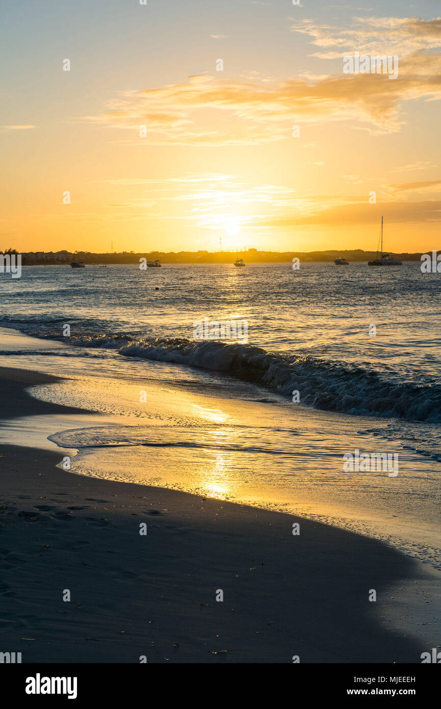 Providenciales sunset over grace bay hi-res stock photography and ...