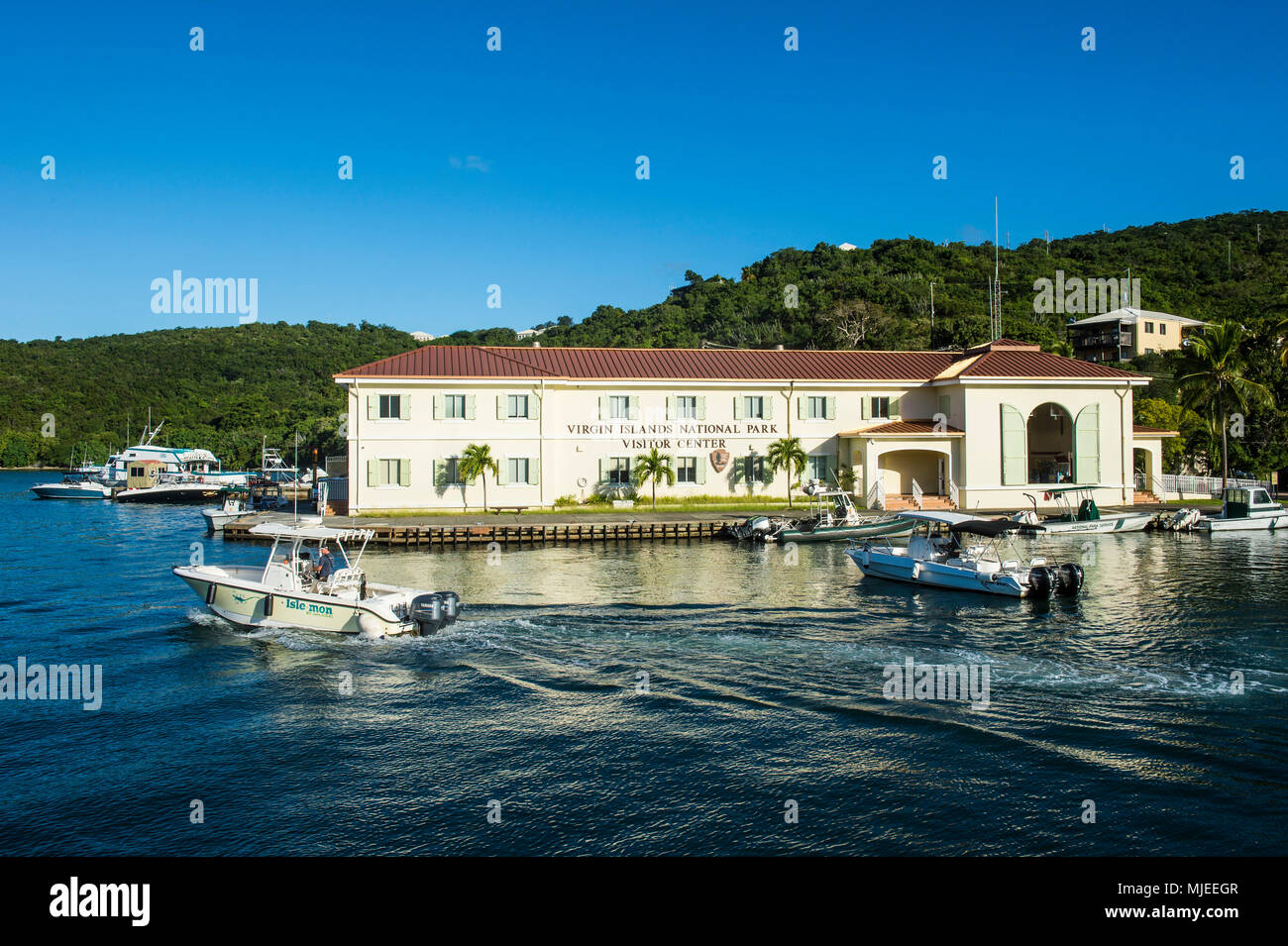 National park office in Cruz bay capital of St. John, Virgin Islands ...