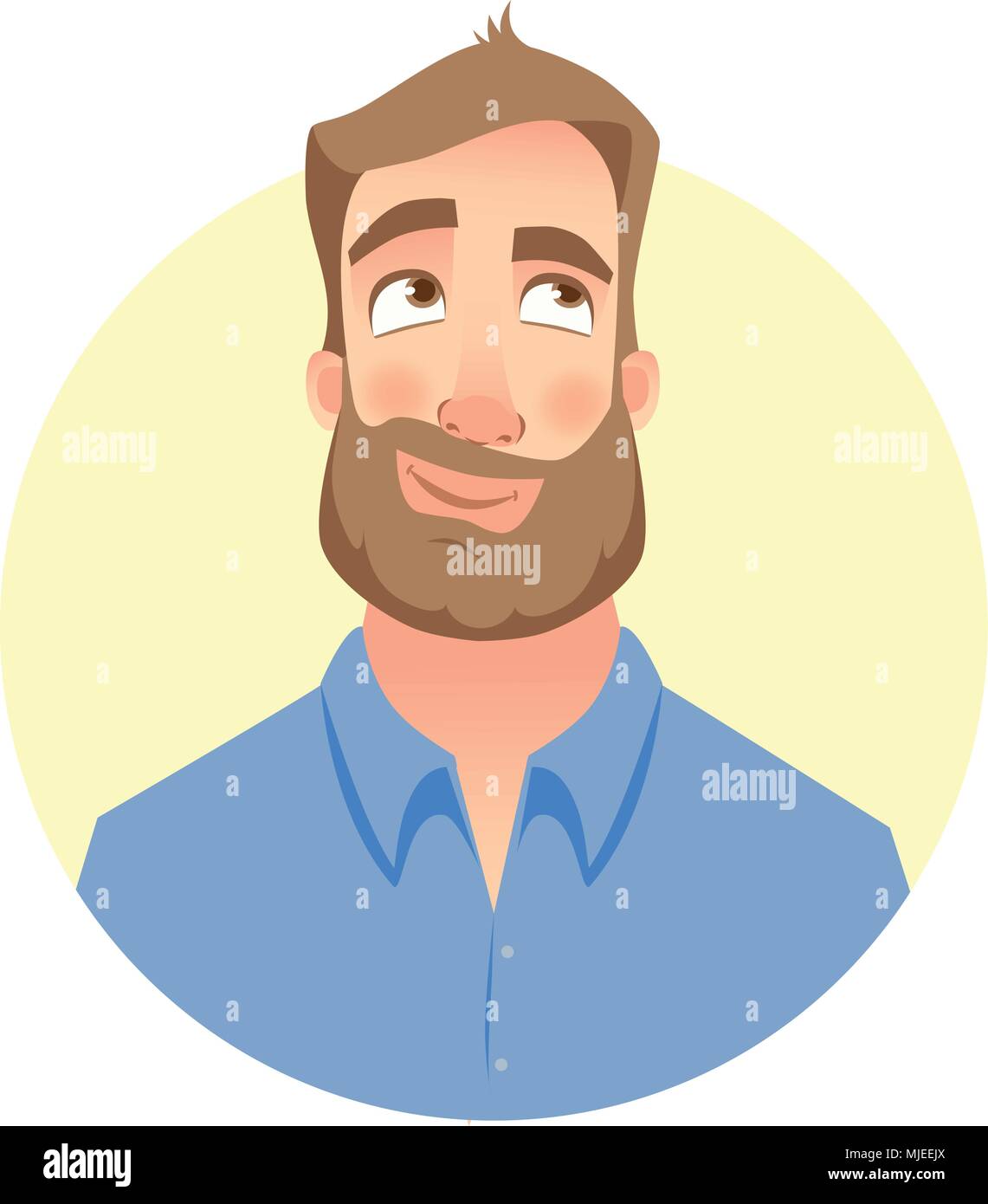 Flat illustration beard man Stock Vector Images - Alamy
