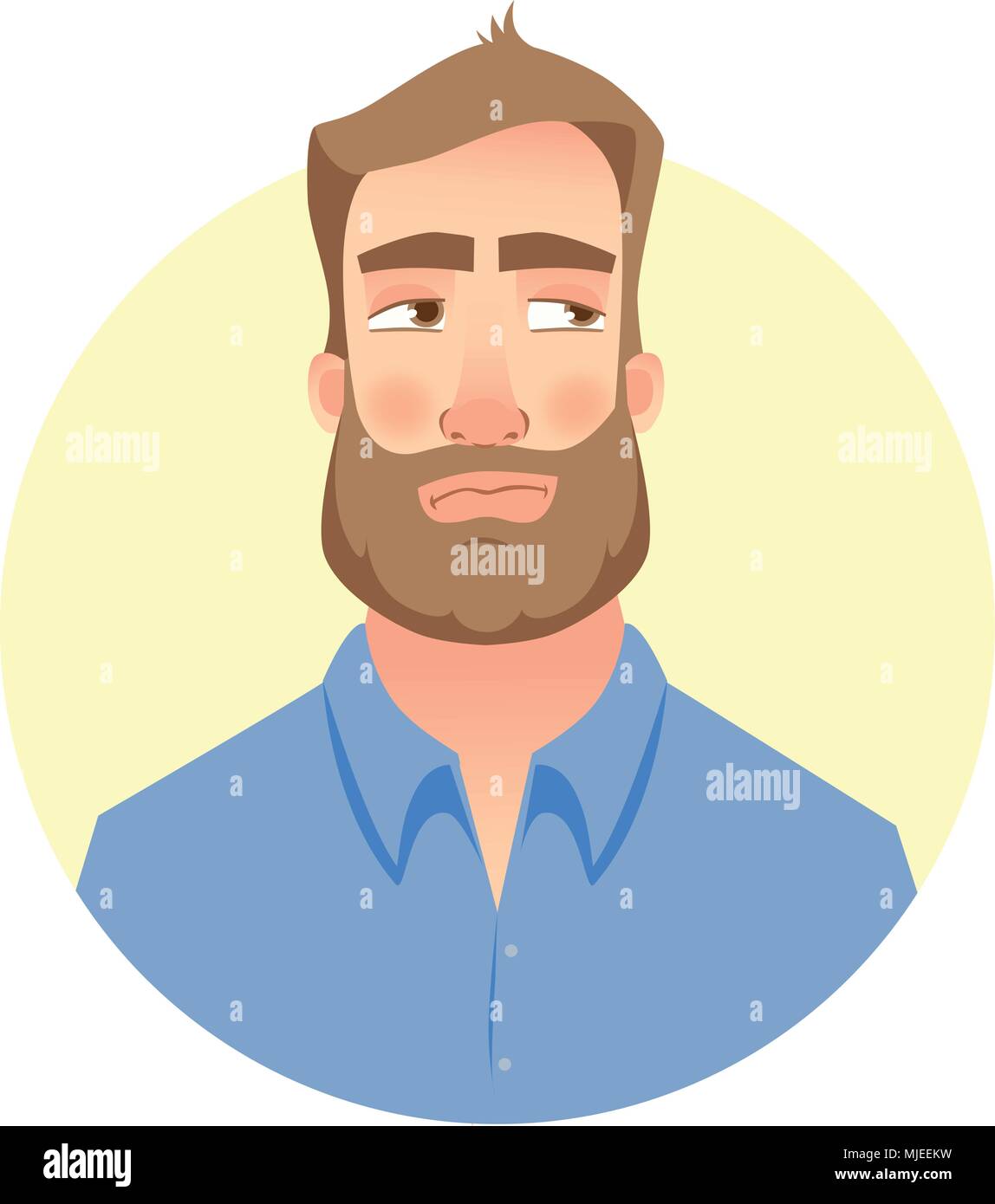 Sad face young man Stock Vector Images - Alamy