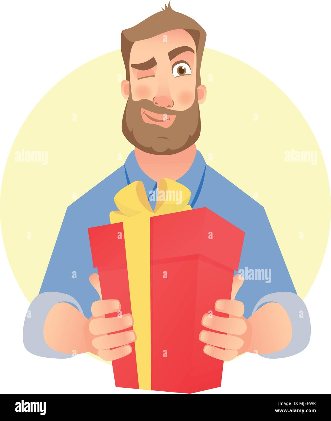 Man beard red shirt Stock Vector Images - Alamy